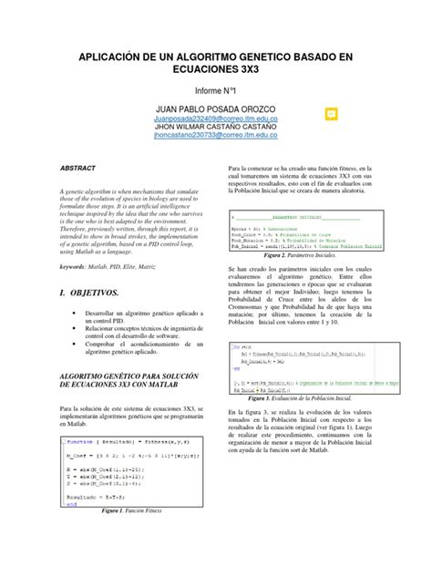 aplicación de un algoritmo genetico basado en control pid pdf algoritmo genético ecuaciones