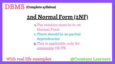 26 Second Normal Form 2nd Nf Database Normalization Dbms Complete Syllabus Playlist Youtube