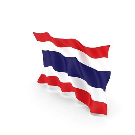 Thailand Waving Flag Realistic Transparent Background Off