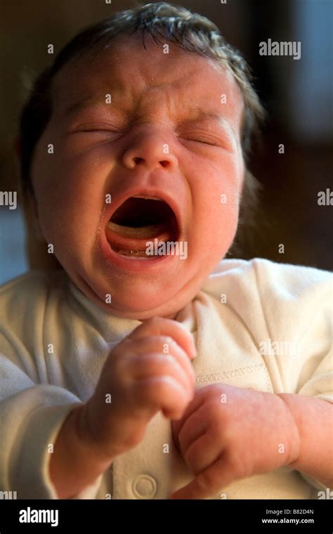 A Baby Crying Stock Photo Alamy