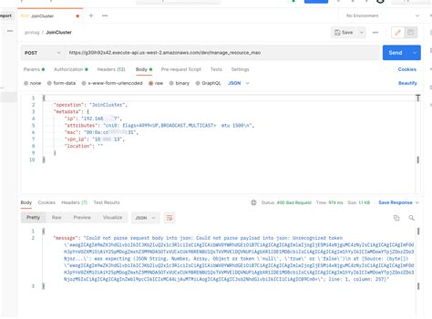 [solved] aws api gateway return could not parse payload into json unrecognized token solveforum
