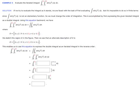 solved example 5 evaluate the iterated integral sin y2 dy