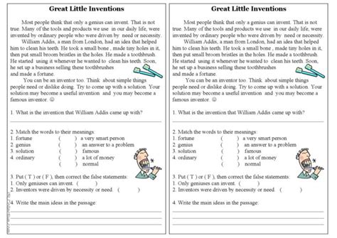 Inventions Reading For Detail Deep English ESL Worksheets Pdf Doc