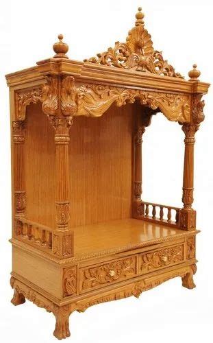 Teak Wood Brown Hand Carved Wooden Pooja Mandir For Home At Rs 20000