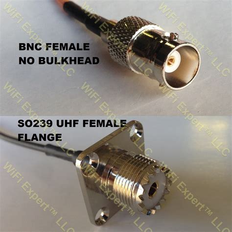 RG58 BNC FEMALE To UHF Female Flange Coaxial RF Pigtail Cable RF