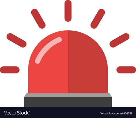 Police Or Ambulance Red Flasher Siren Alarm Icon Vector Image