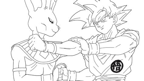 Dibujo De Beerus Y Goku Super Saiyajin Dios Para Colorear Para Imprimir