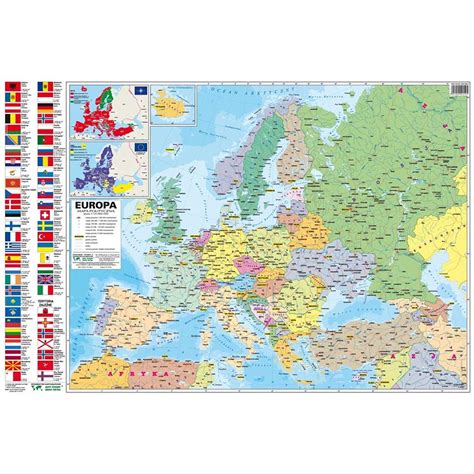 Mapa Cienna Europy Fizyczna Polityczna