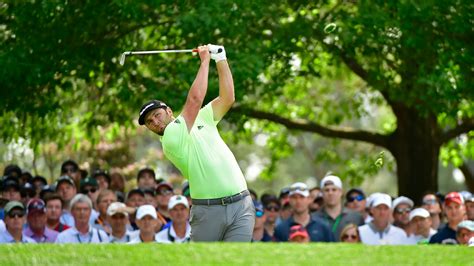 Jon Rahm Of Spain Plays A Stroke From The No 4 Tee During The First