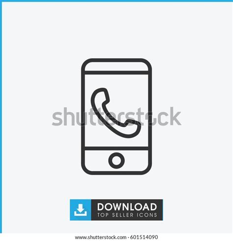 Phone Call Icon Simple Outline Phone Stock Vector Royalty Free