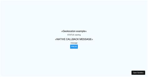 React Native Community Geolocation Examples CodeSandbox