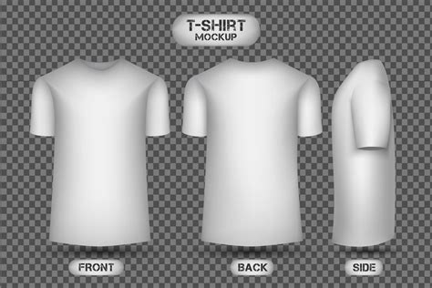 Plain White T Shirt Design With Front Back And Side View D Style T