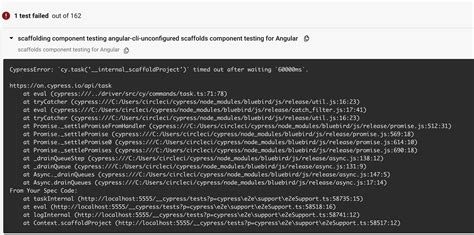 flaky test cypresserror `cy task internal scaffoldproject ` · issue 23452 · cypress io