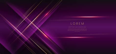 Abstract Elegant Purple Background With Golden Line And Lighting Effect