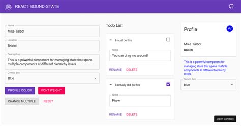 React Bound State Forked Codesandbox