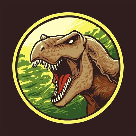 Ilustración de cabeza de tyrannosaurus rex Vector Premium