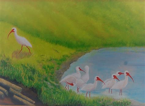 Ibis Birds Oil Painting By Lora Vannoord Absolutearts