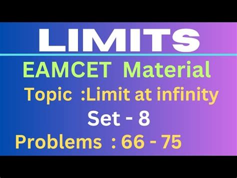 Limits Topic Limit At Infinity Set Problems Eag
