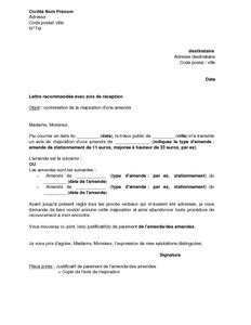 Exemple De Courrier De Contestation D Amende