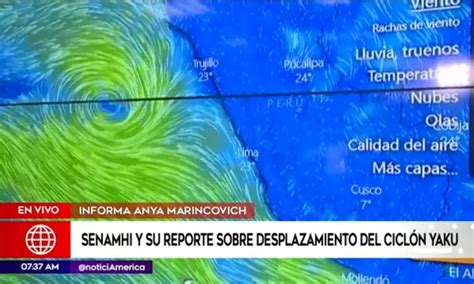 Senamhi reporta desplazamiento del ciclón Yaku hacia el sur