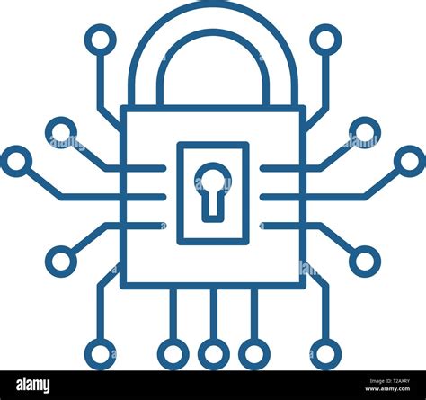 Information Security Line Icon Concept Information Security Flat