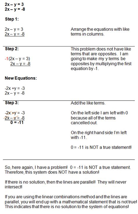 solving systems of equations with linear combinations