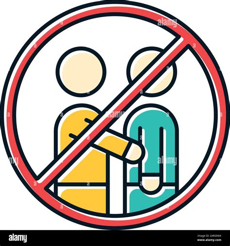 Avoid Contact With People Color Icon No Human Touch Stop Virus Spread