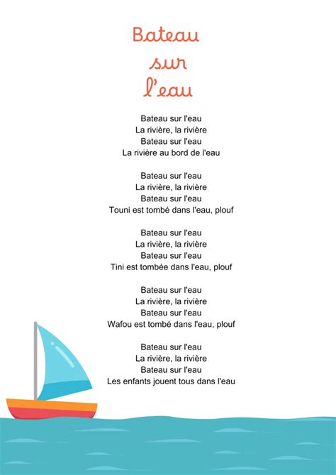 Comptine Bateau Sur L Eau Objectif Maternelle