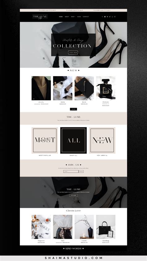Shopify Luxury Black And White Aesthetic Theme Shopify Website Template
