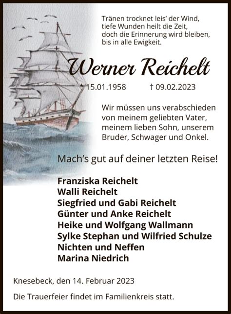 Traueranzeigen Von Werner Reichelt AZ Trauer De