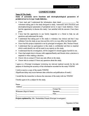 Fillable Online Shodhganga Inflibnet Ac 12 Annexure 1 Consent Form