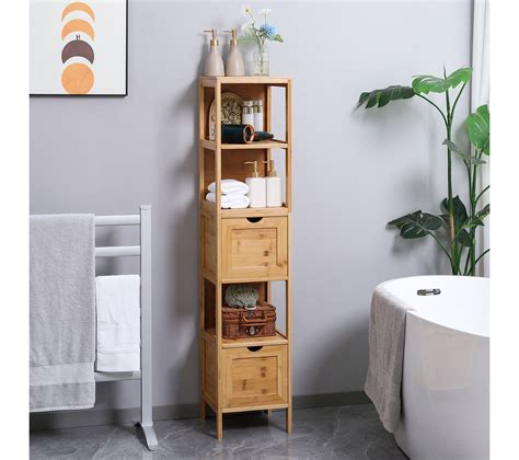Meuble Colonne Rangement Salle De Bain Bambou Design Cosy Naturel