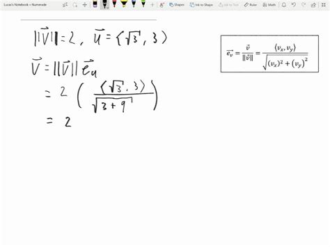 solved find the vector 𝐯 with the given magnitude and the same direction as u 𝐯 2 𝐮 √ 3 3