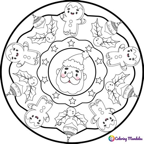 Christmas Mandalas Adult Coloring Books Coloring Pages