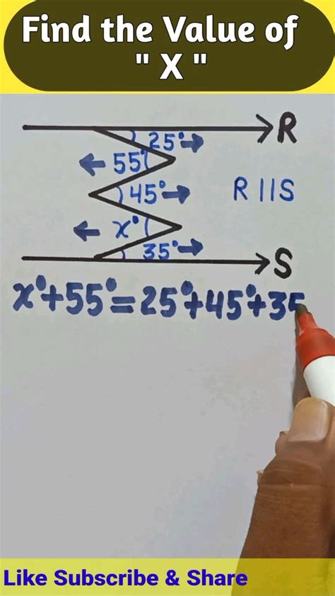 Geometry Angle Between Two Parallel Line Math Lessons Studying