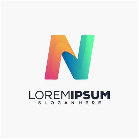 Moderno diseño de logotipo letra n Vector Premium