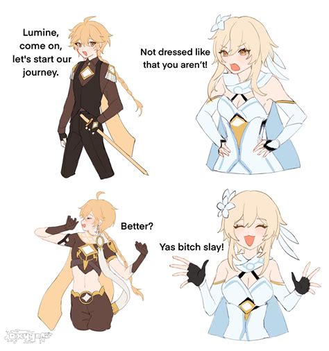 Not Dressed Like That You Aren T Lumine Come On Let S Start Our