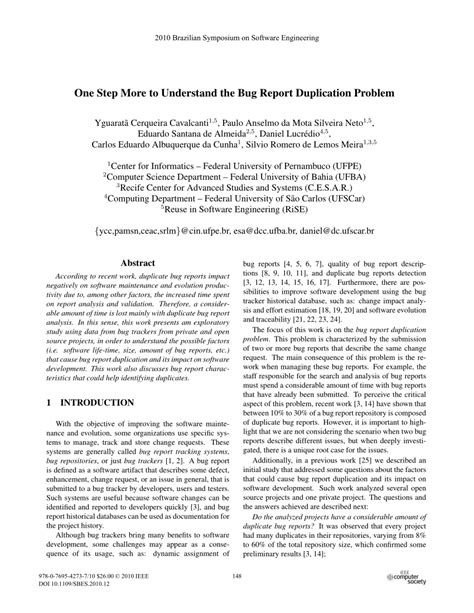pdf one step more to understand the bug report duplication problem