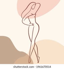 Fashion Illustration Female Body Elegant Nude Stock Vector Royalty