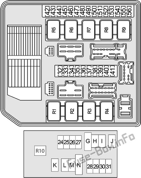 Diagrama de fusibles y relés para Nissan Frontier D40 2005 2014
