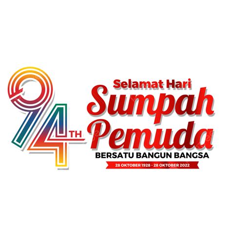 Logo Hari Sumpah Pemuda Bersatu Bangun Bangsa Png Sumpah Pemuda The