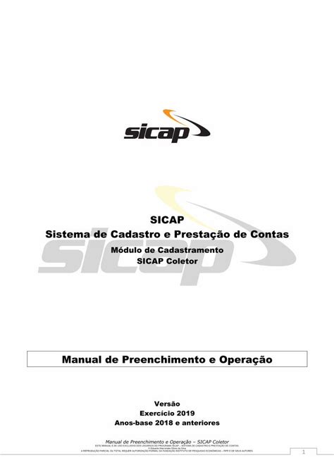 PDF Manual De Preenchimento Do SICAP DOKUMEN TIPS