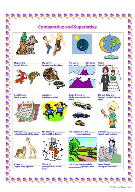 Comparative And Superlative English ESL Worksheets Pdf Doc