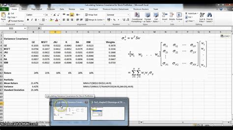 using the variance covariance matrix to calculate the value at risk cutoff points youtube
