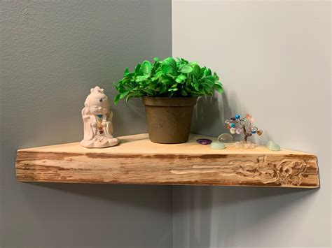 Live Edge Corner Floating Shelf Etsy