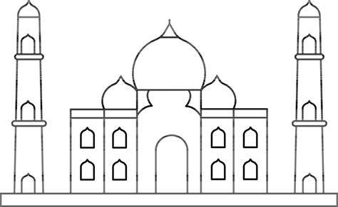 Taj Mahal Line Art Icon On White Background 24329009 Vector Art At