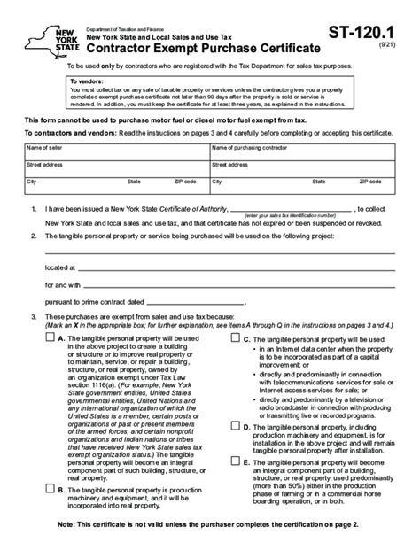 2021 2023 Form NY DTF ST 120 1 Fill Online Printable Fillable Blank