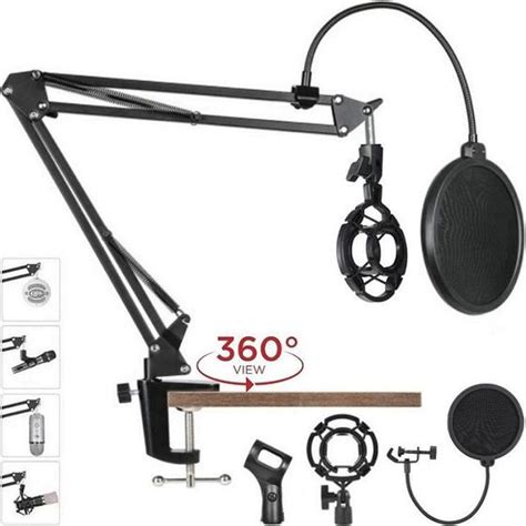 Braço Articulado de Mesa Suporte Shock Mount Aranha Para Microfone