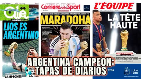ARGENTINA CAMPEON TAPAS DE DIARIOS DEL MUNDO YouTube