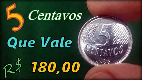 Moeda De 5 Centavos Rara 1994 Valor Normal E Para Reverso Centavos
